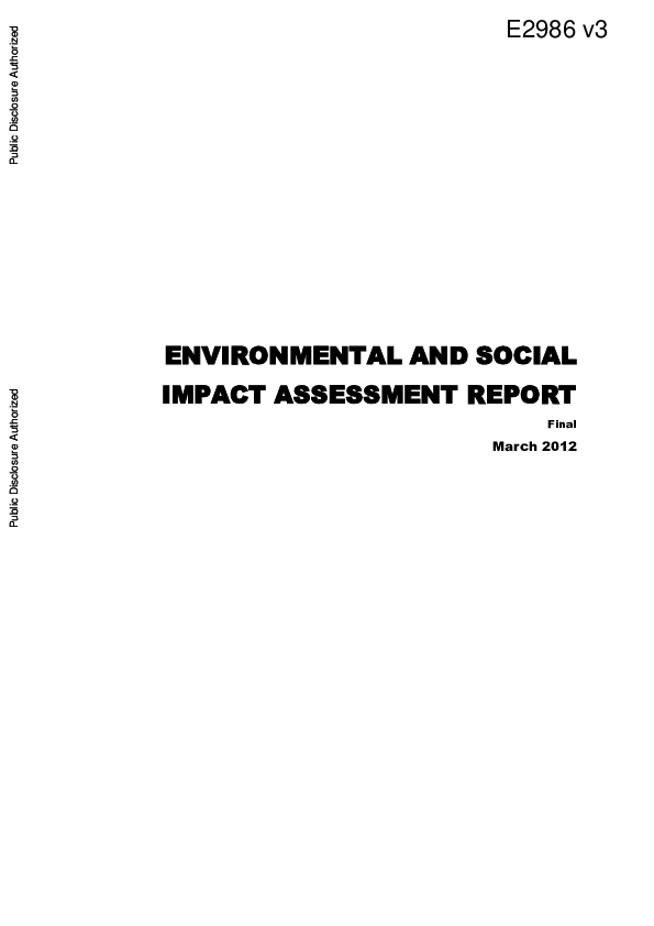 (PDF) Environmental and Social Impact Assessment Report - Executive Summary