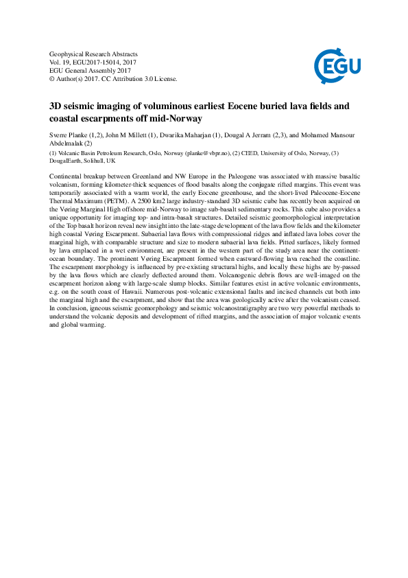 (PDF) 3D seismic imaging of voluminous earliest Eocene buried lava ...