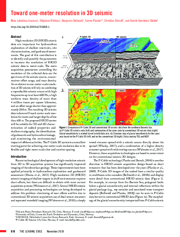 (PDF) Toward one-meter resolution in 3D seismic
