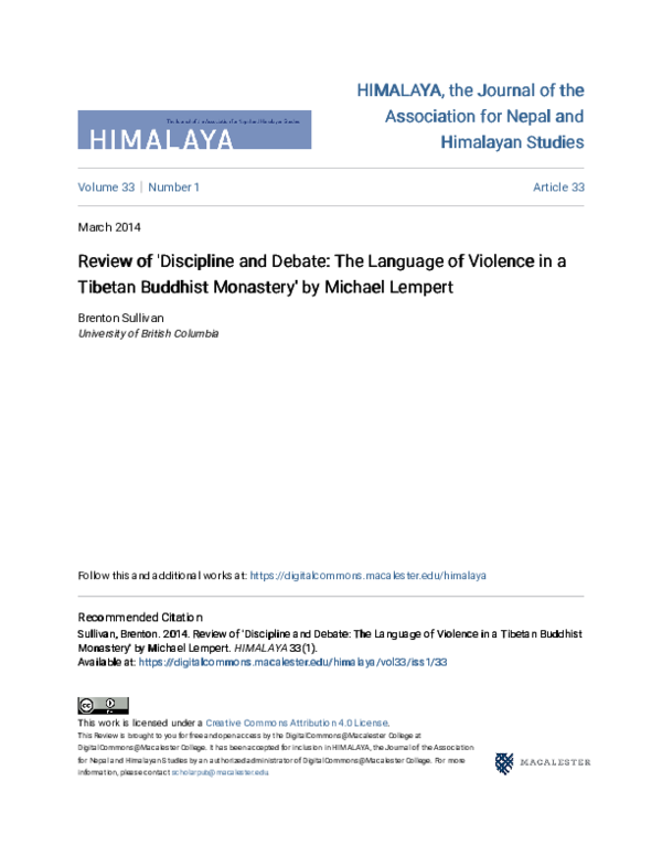 (PDF) Review of 'Discipline and Debate: The Language of Violence in a ...