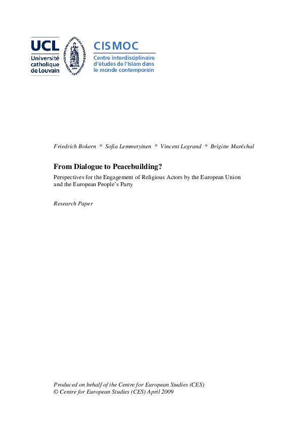 (PDF) From Dialogue to Peacebuilding