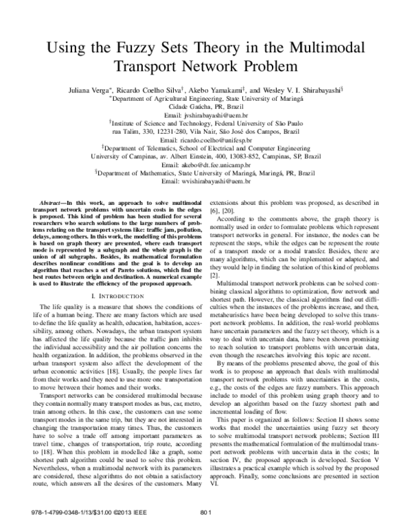 (PDF) Using the fuzzy sets theory in the multimodal transport network ...