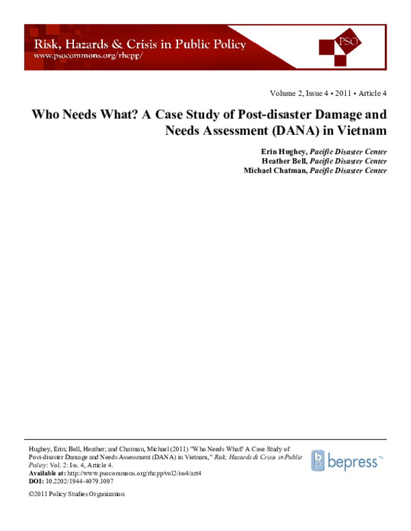 (PDF) Who Needs What? A Case Study of Post-disaster Damage and Needs ...