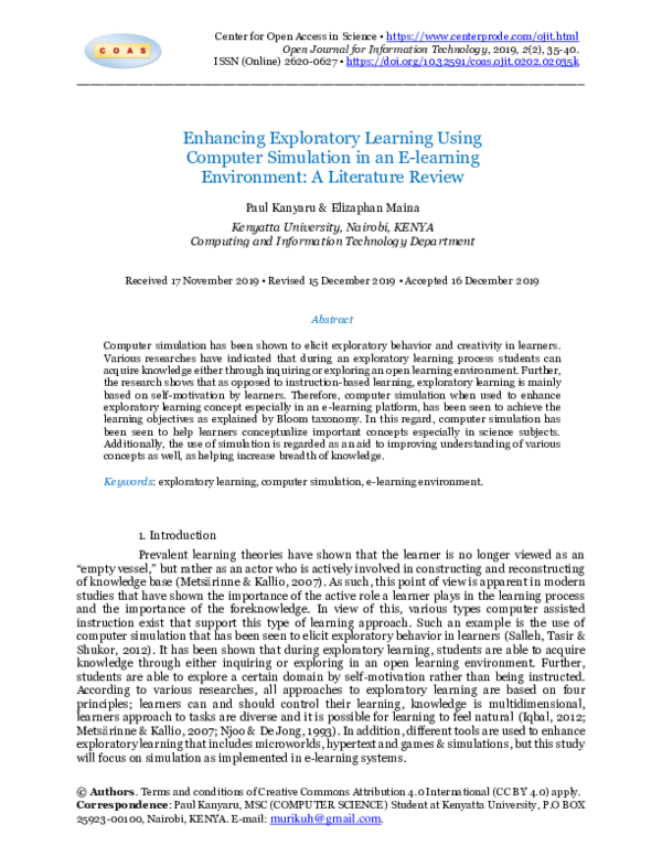 (PDF) Enhancing Exploratory Learning Using Computer Simulation in an E-learning Environment: A ...