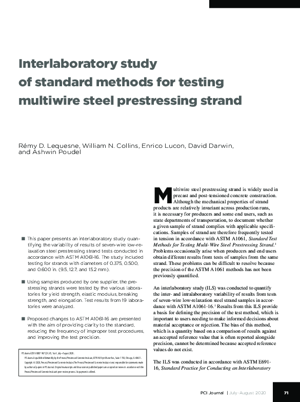 (PDF) Interlaboratory Study of Standard Methods for Testing Multiwire ...