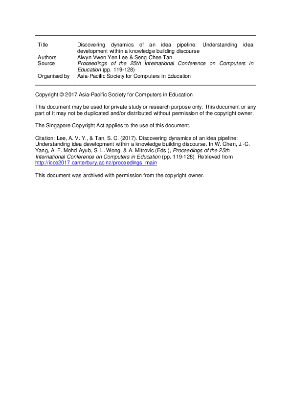 (PDF) Discovering dynamics of an idea pipeline: Understanding idea development within a ...