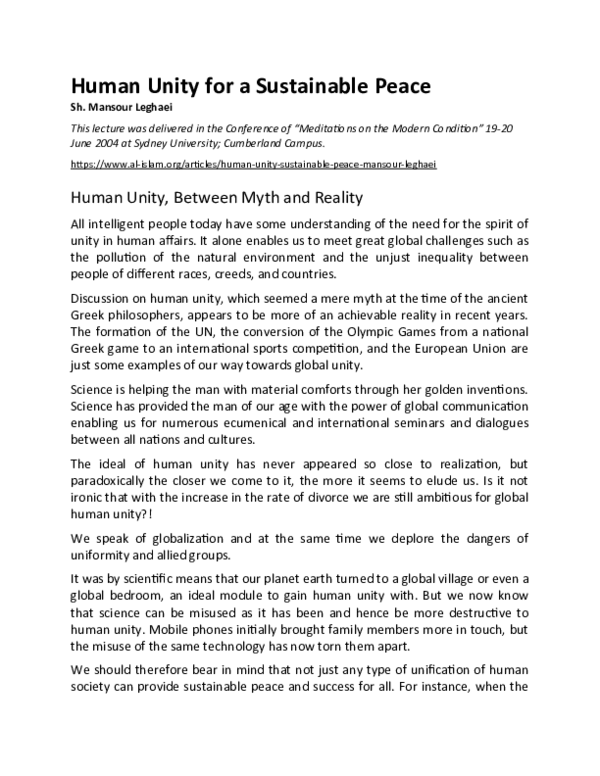 (DOC) The Importance of Unity of Thought Part two.docx