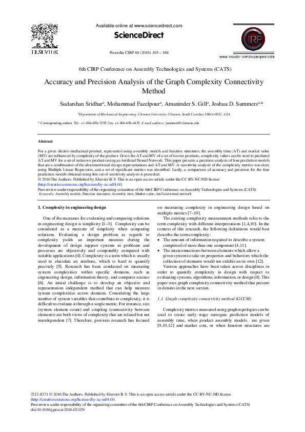 (PDF) Accuracy and Precision Analysis of the Graph Complexity ...