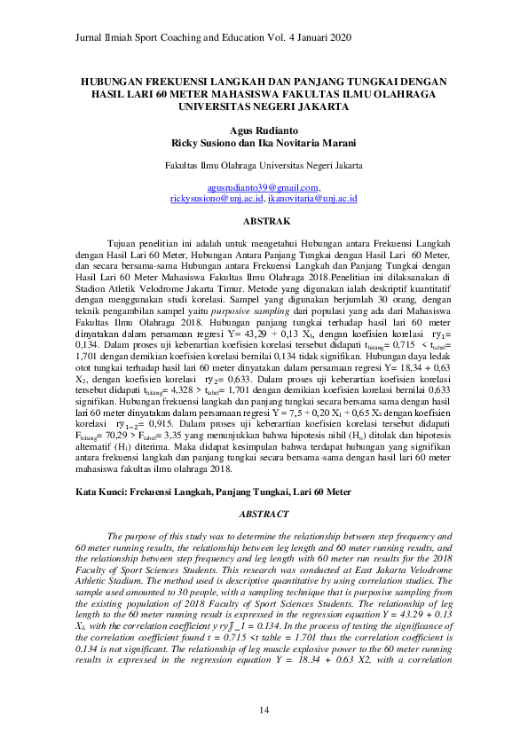 (PDF) Hubungan Frekuensi Langkah Dan Panjang Tungkai Dengan Hasil Lari ...