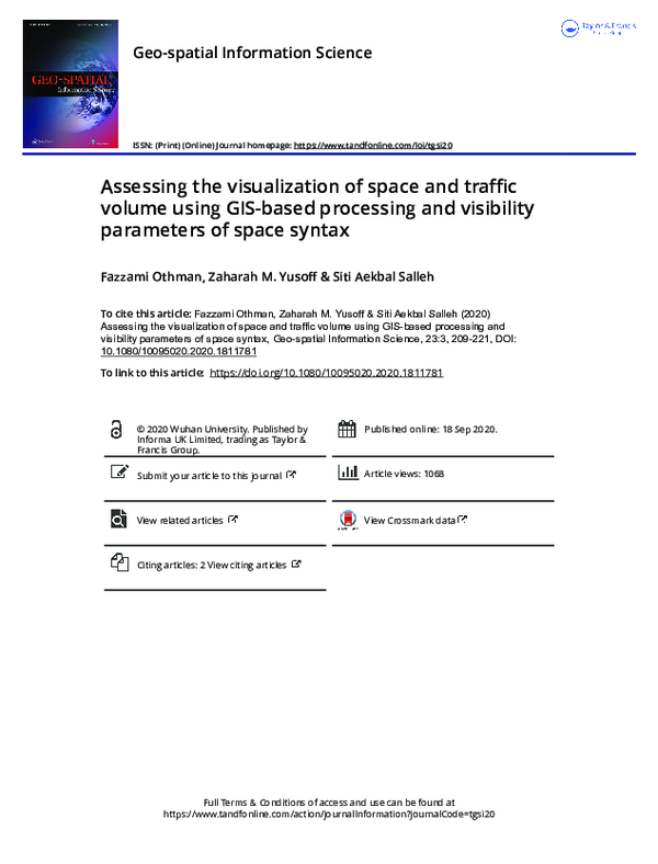 (PDF) Assessing the visualization of space and traffic volume using GIS-based processing and ...