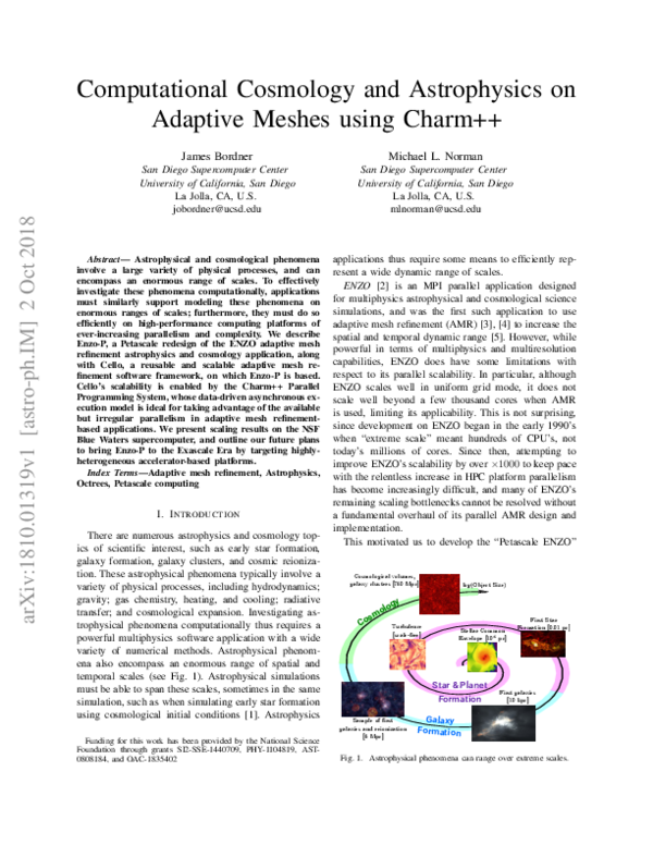 (PDF) Computational Cosmology and Astrophysics on Adaptive Meshes using ...