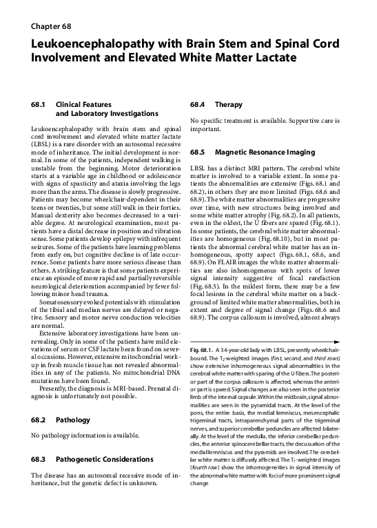 (PDF) Leukoencephalopathy with brainstem and spinal cord involvement ...