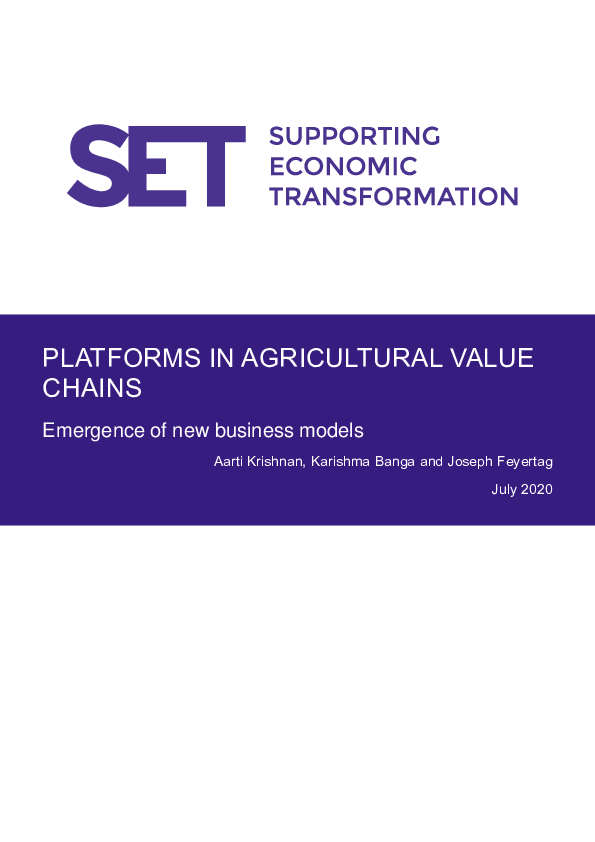 (PDF) Platforms in Agricultural value chains: Emergence of new business ...