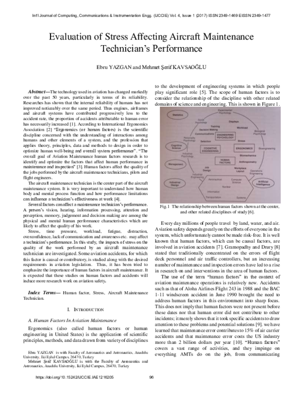 (PDF) Evaulation of Stress Affecting Aircraft Maintenance Technician’s ...