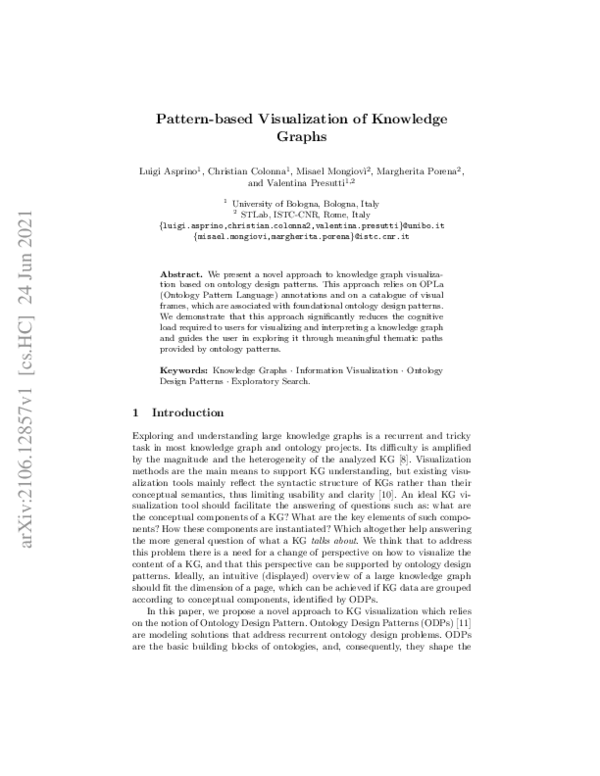 (PDF) Pattern-based Visualization of Knowledge Graphs