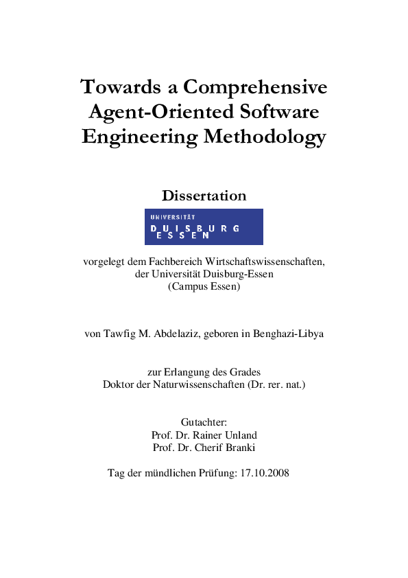 (PDF) Towards a comprehensive agent-oriented software engineering methodology