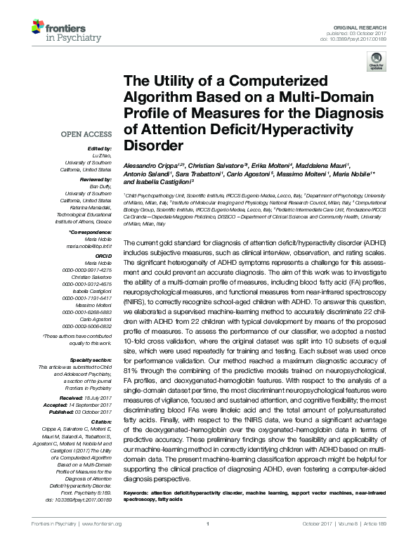 (PDF) The Utility of a Computerized Algorithm Based on a Multi-Domain ...