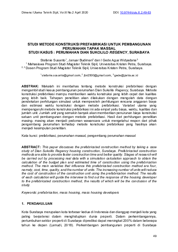 (PDF) The Study of Prefabricated Construction Methods for Mass Tread ...