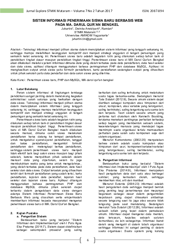 (PDF) Sistem Informasi Penerimaan Siswa Baru Berbasis Website Menggunakan Metode Waterfall ...