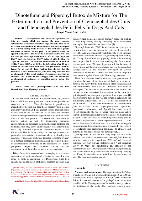 (PDF) Dinotefuran and Piperonyl Butoxide Mixture for The Extermination and Prevention of ...