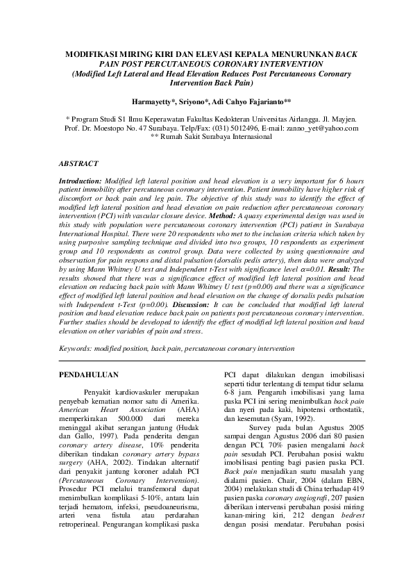 (PDF) Modified Left Lateral and Head Elevation Reduces Post ...