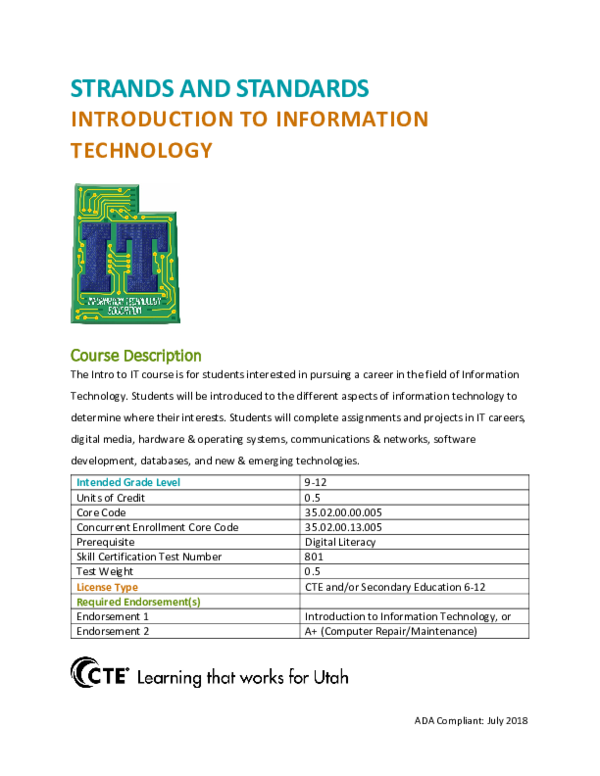 (PDF) An Introduction to Information Technology