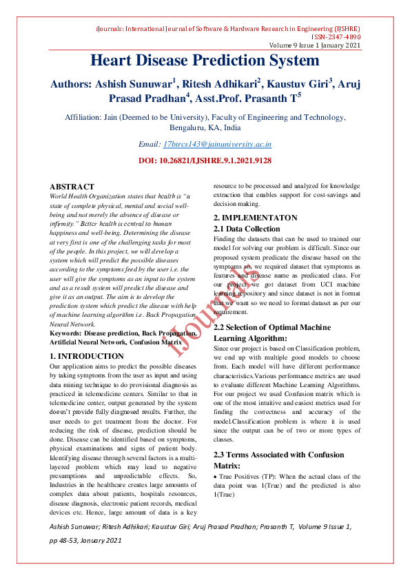 (PDF) Heart Disease Prediction System