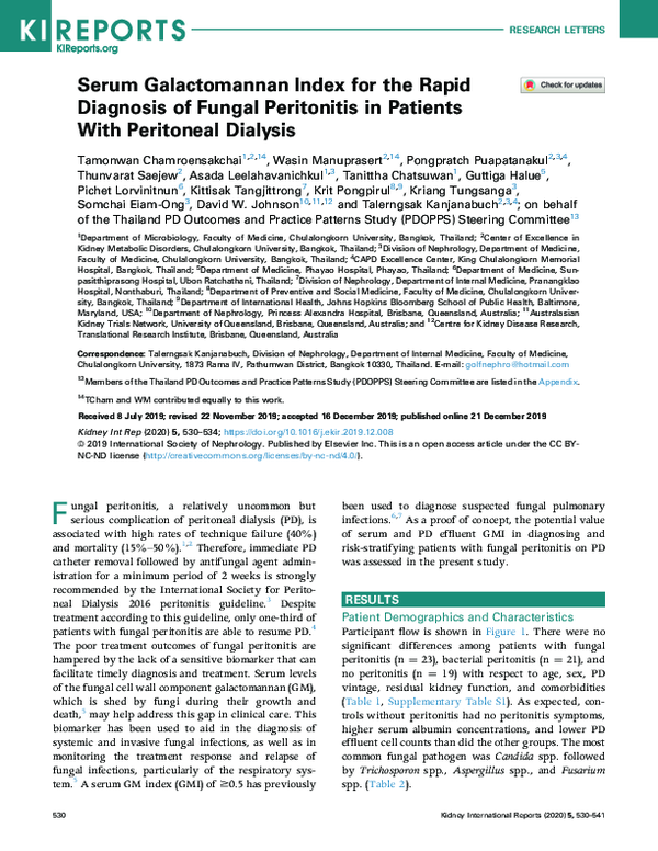 (PDF) Serum galactomannan index for the rapid diagnosis of fungal ...
