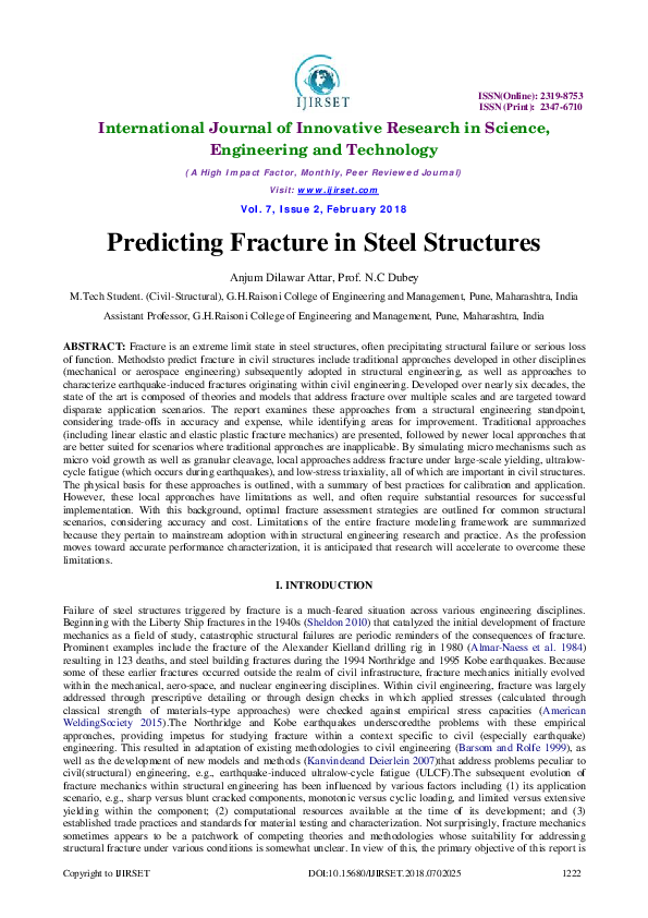 (PDF) Predicting Fracture in Steel Structures
