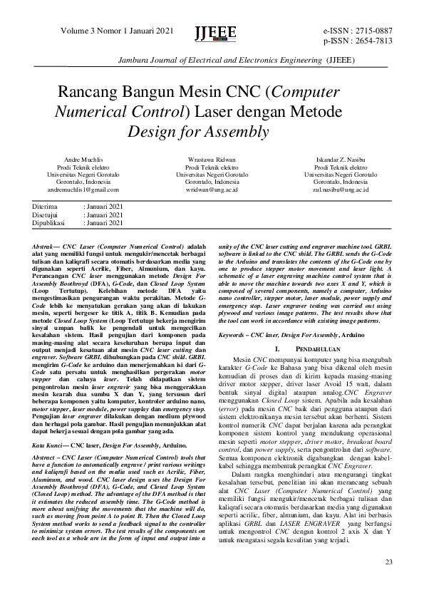 (PDF) Rancang Bangun Mesin CNC (Computer Numerical Control) Laser ...