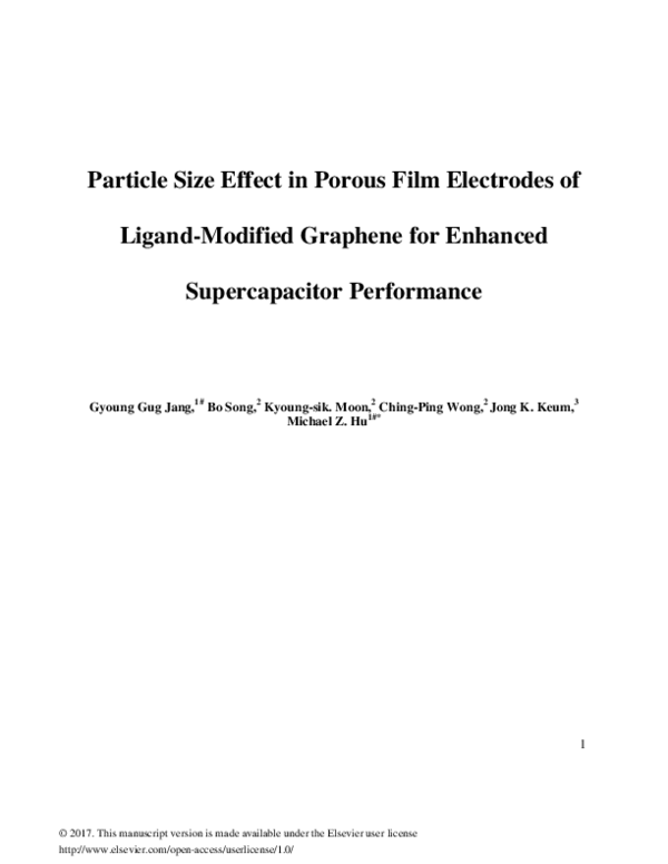 (PDF) Particle size effect in porous film electrodes of ligand-modified ...