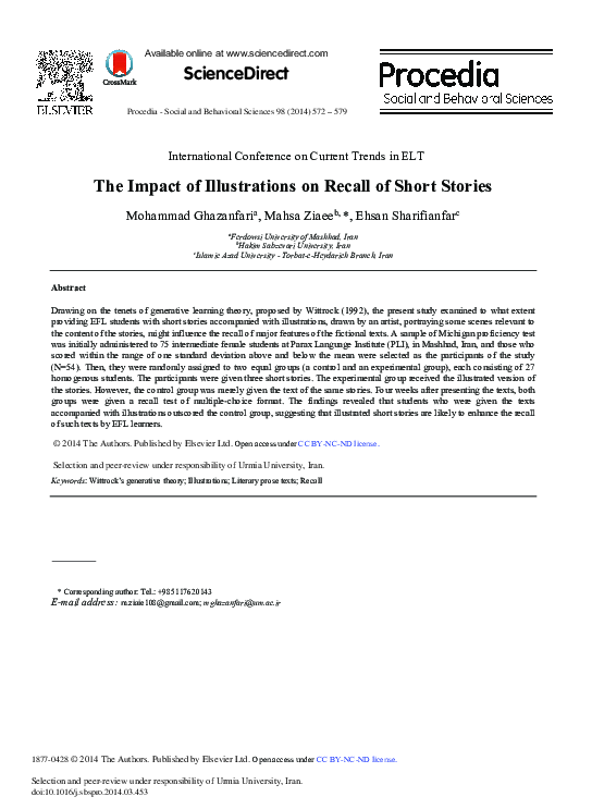 (PDF) The Impact of Illustrations on Recall of Short Stories