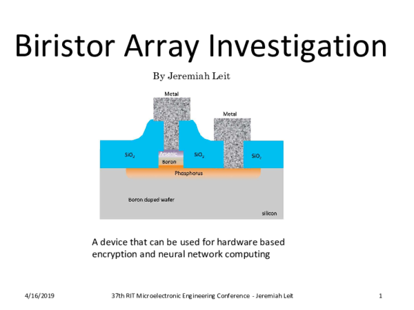 (PDF) Biristor Array Investigation