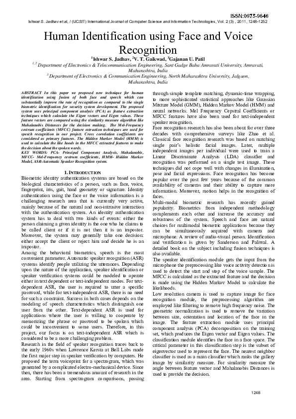 (PDF) Dual Modal Identification: Face & Voice Fusion