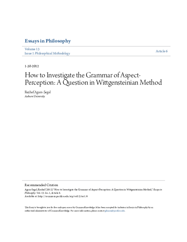 (PDF) How to Investigate the Grammar of Aspect-Perception: A Question ...