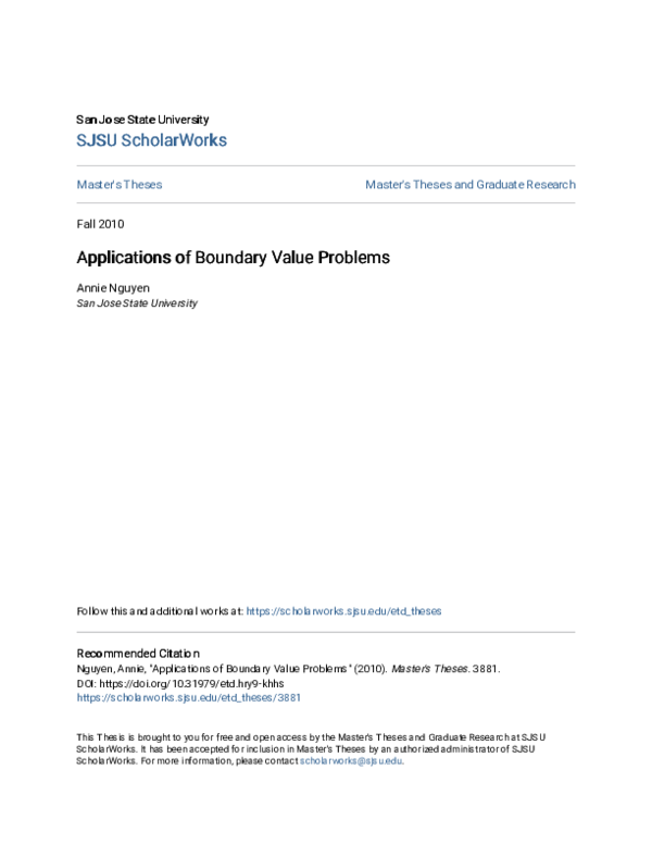 (PDF) Applications of Boundary Value Problems