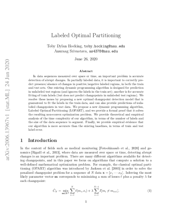 (PDF) Labeled Optimal Partitioning