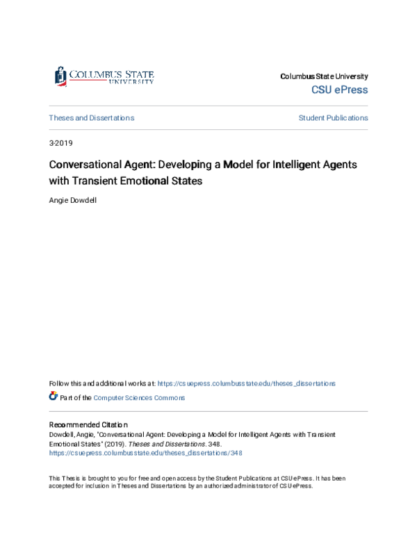 (PDF) Conversational Agent: Developing a Model for Intelligent Agents ...