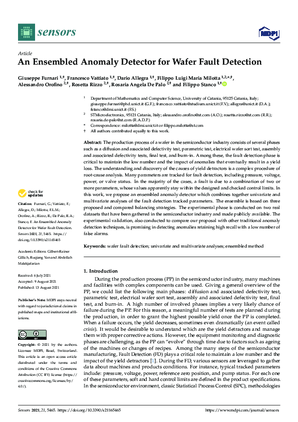 (PDF) An Ensembled Anomaly Detector for Wafer Fault Detection (PDF) An Ensembled Anomaly Detector for Wafer Fault Detection