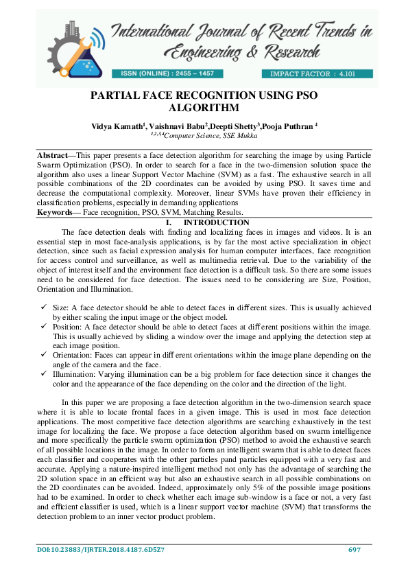 (PDF) Partial Face Recognition Using RPSM Algorithm