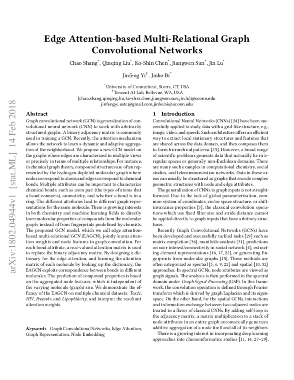 Pdf Edge Attention Based Multi Relational Graph Convolutional Networks