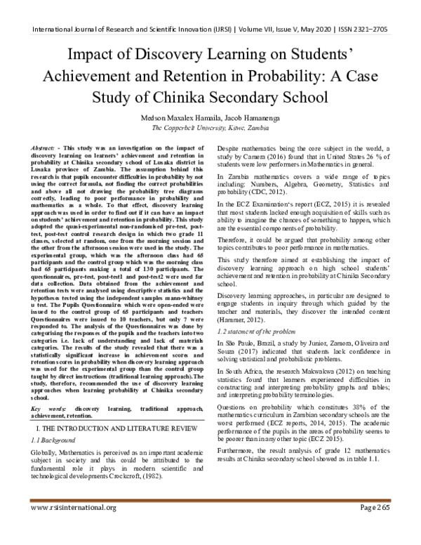 (PDF) Impact of Discovery Learning on Students’ Achievement and ...
