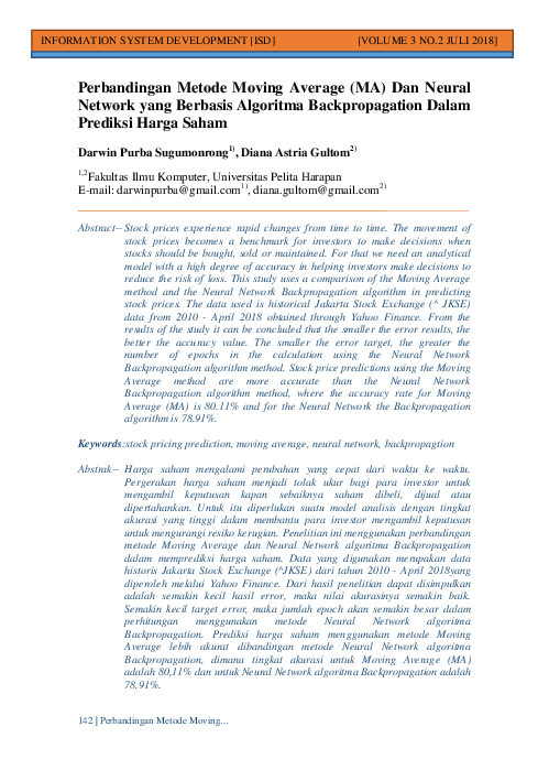 (PDF) Perbandingan Metode Moving Average (Ma) Dan Neural Network Yang ...