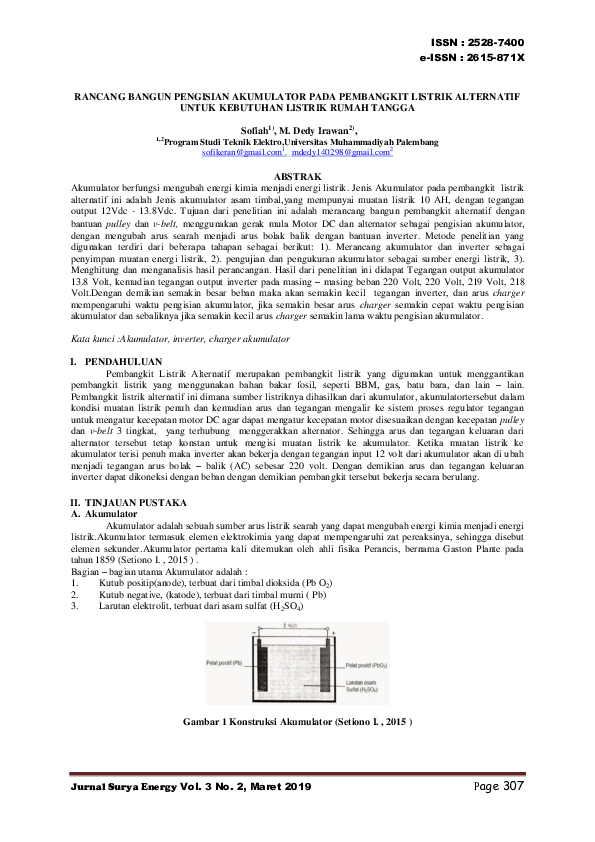 (PDF) Rancang Bangun Pengisian Akumulator Pada Pembangkit Listrik Alternatif Untuk Kebutuhan ...