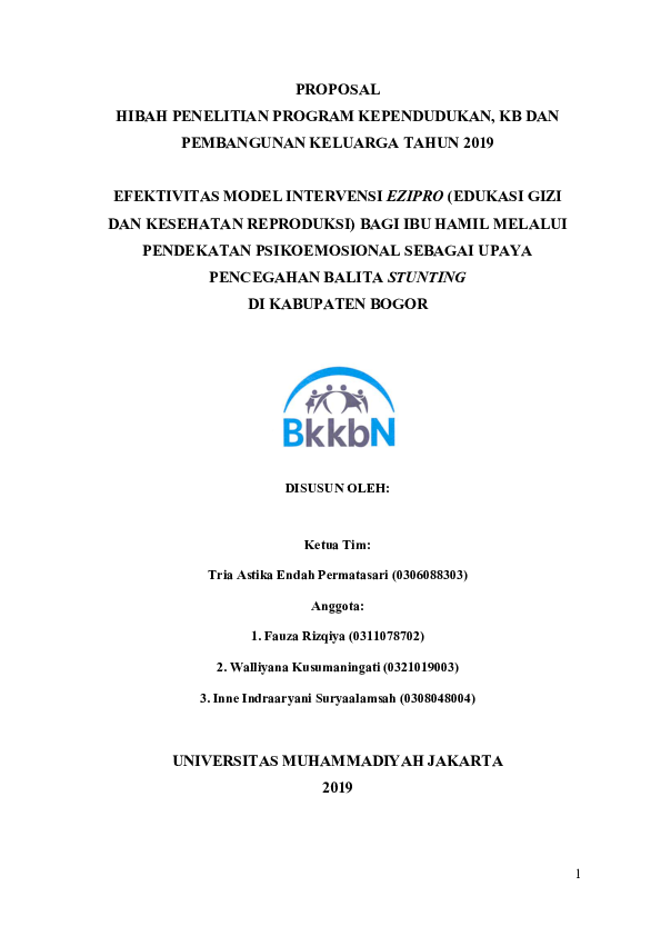 (PDF) Share contoh Proposal BKKBN