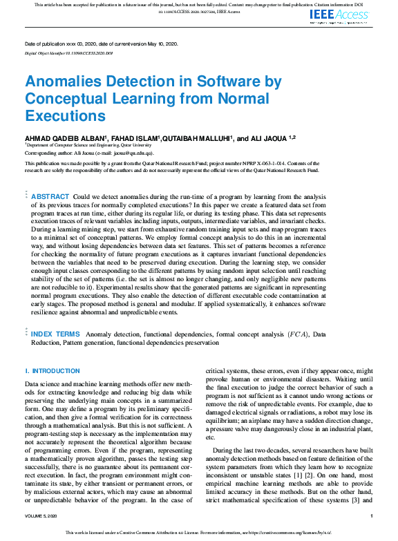 (PDF) Anomalies Detection in Software by Conceptual Learning From ... (PDF) Anomalies Detection in Software by Conceptual Learning From ...