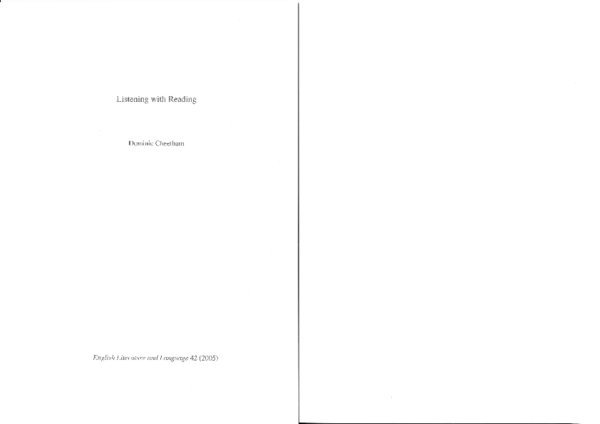 (PDF) Listening with Reading
