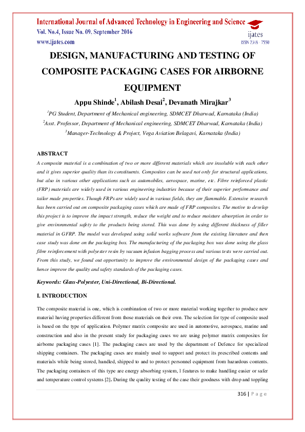 (PDF) Design, Manufacturing and Testing of Composite Packaging Cases ...