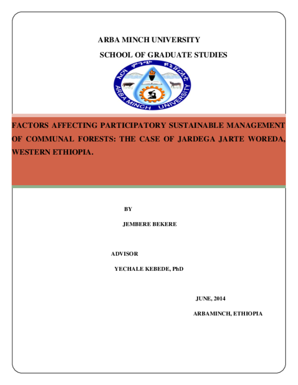 (PDF) Factors Affecting Participatory Sustainable Management of Communal Forests: The Case of ...