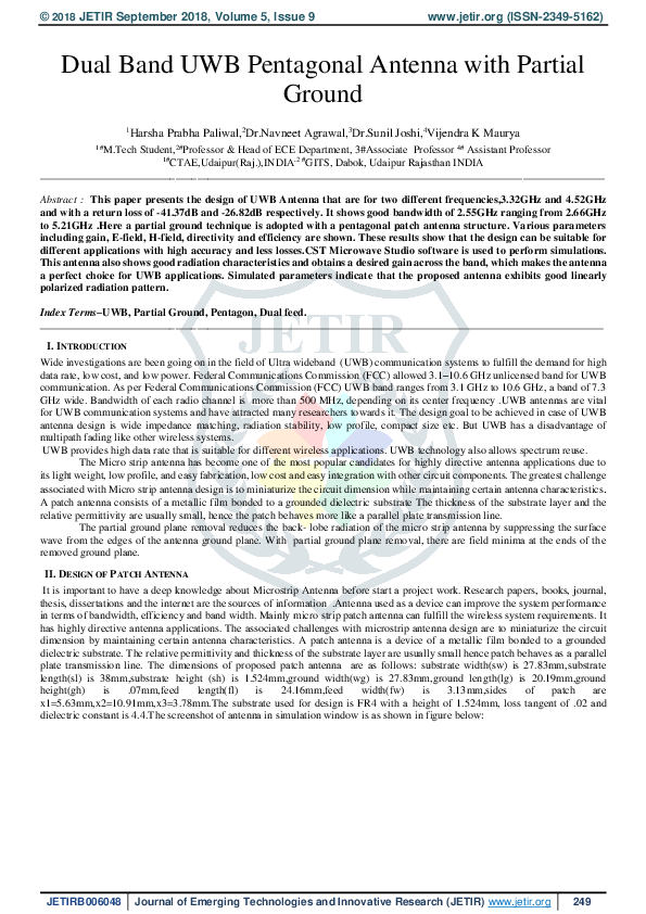 (PDF) Dual Band UWB Pentagonal Antenna with Partial Ground